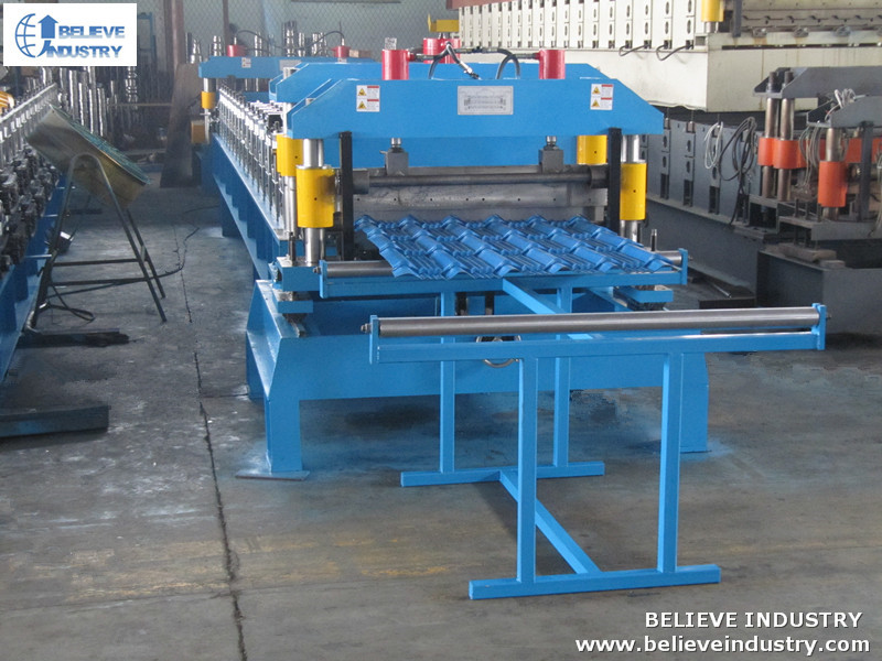 11KW Metal Roof Roll Forming Machine , Hydraulic Cutting Type Cold Roll ...